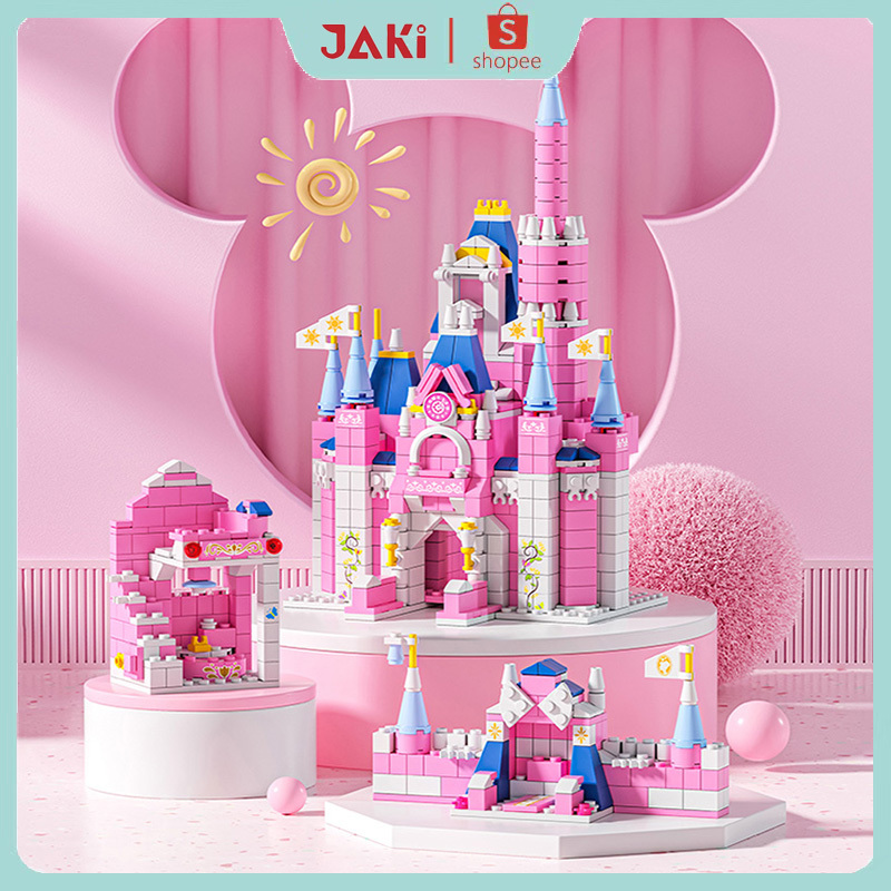 Jual JAKI（1000Pcs）Mainan Kastil Disney DIY 3D Mainan Blok Bangunan ...