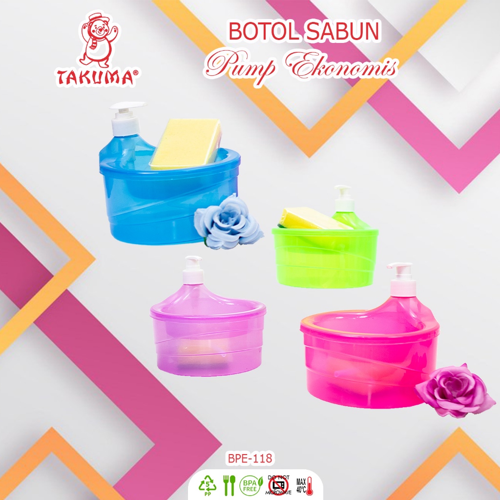 Jual Tempat sabun cuci piring free spons / wadah sabun cair Takuma ...