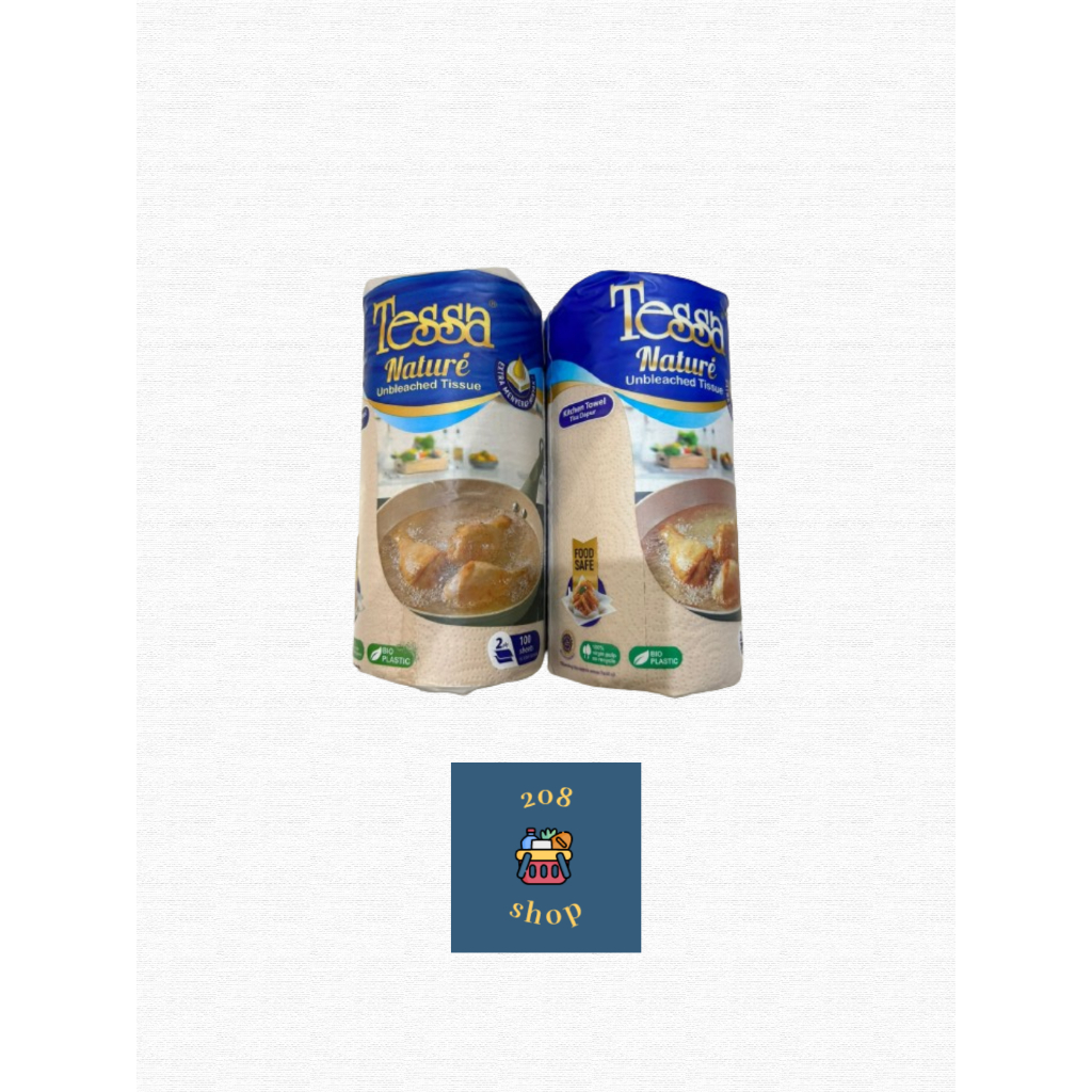 Jual Tissue Dapur Tessa Nature unbleached kitchen towel 1roll 100s 2ply ...