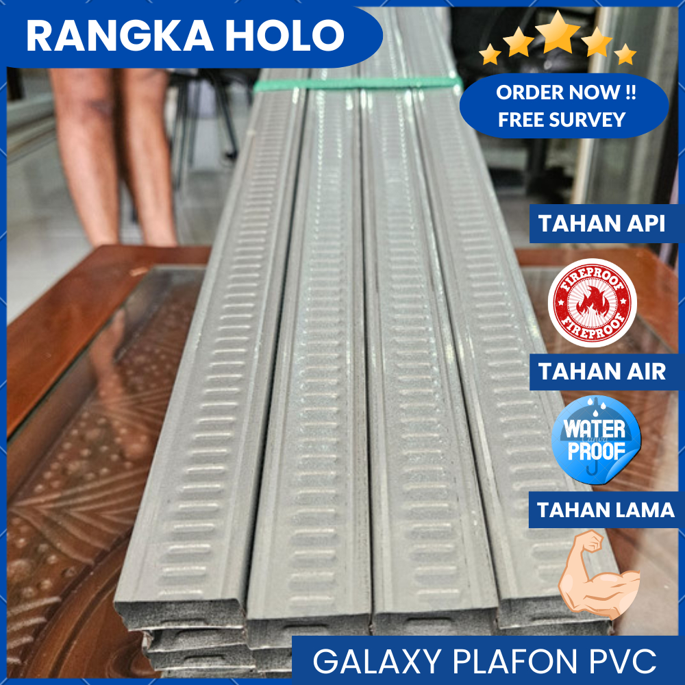 Jual Rangka Plafon PVC Holo/Holo Plafon/Rangka Gypsum/Holo 2x4 0,3mm | Shopee Indonesia