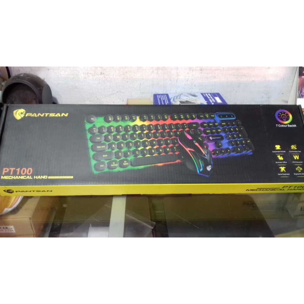Jual KEYBOARD + MOUSE GAMING PANTSAN PT100 PT 100 PT-100 MURAH | Shopee ...