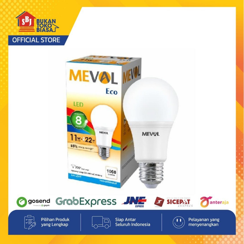 Jual Meval Lampu Led EB1-11/13/15/17/19A Led Bulb Eco Putih 11-19 Watt | Shopee Indonesia
