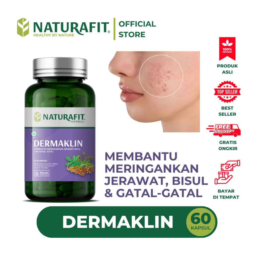 Jual NATURAFIT DERMAKLIN - Obat Herbal Membantu Hilangkan Jerawat dan ...
