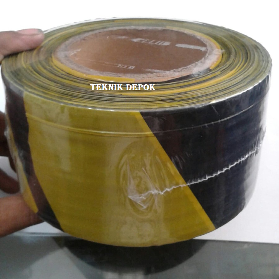 Jual Police Line Hitam Kuning 3 inch x 300 meter Garis Pembatas Polisi ...