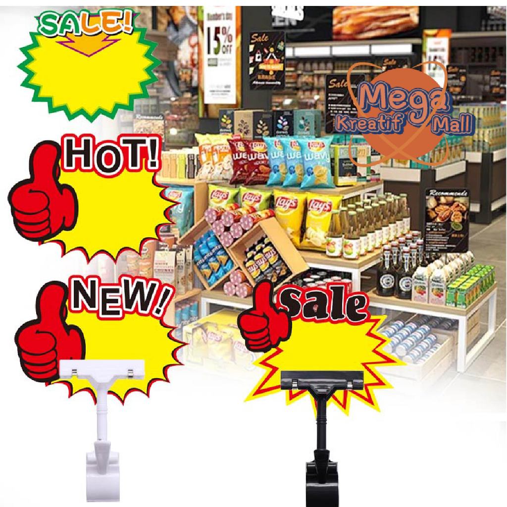 Jual Label Harga 10 pcs Klip Populer Pop Card Price Tag Jepit Penjepit ...