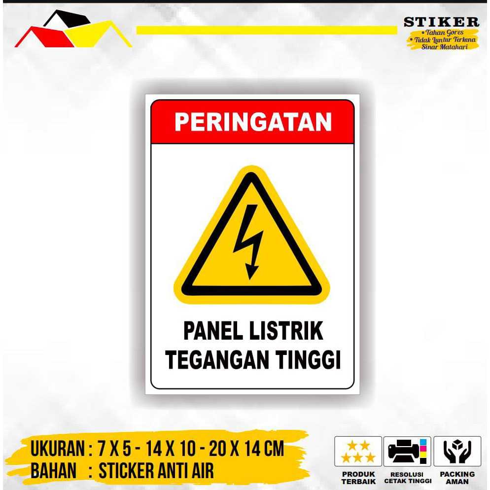 Jual Sign Stiker Arus Listrik tinggi / sticker high voltage / stiker ...