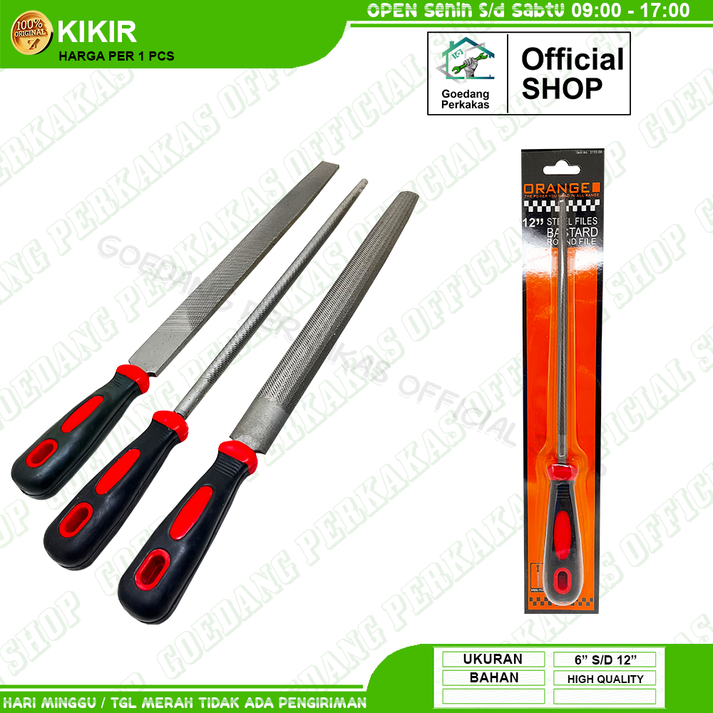 Jual Kikir Besi Gergaji Plat Gepeng Setengah Bulat Ukuran 6" 8" Orange ...