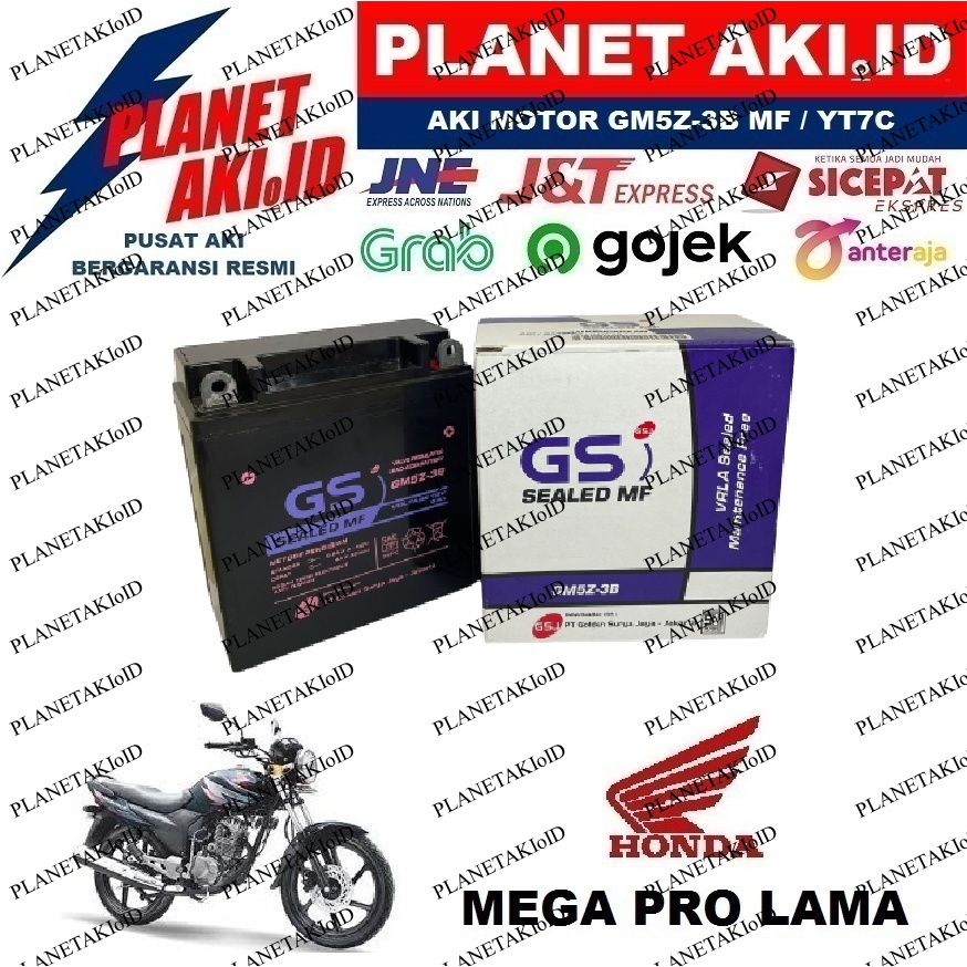 Jual Aki Motor Honda Mega Pro Lama Primus Megapro GM5Z3B Accu Kering MF ...