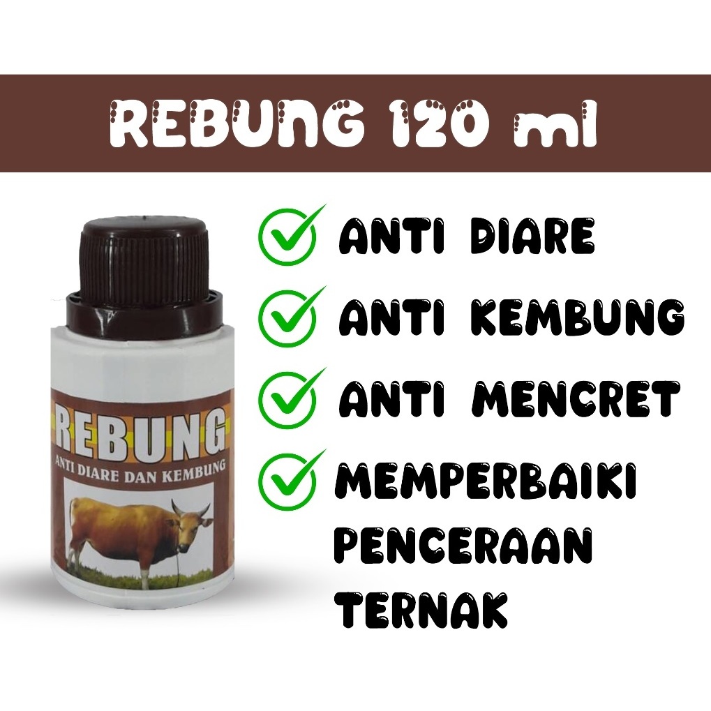 Jual REBUNG SAPI 120 ML OBAT DIARE, KEMBUNG, DAN MENCRET PADA SAPI ...
