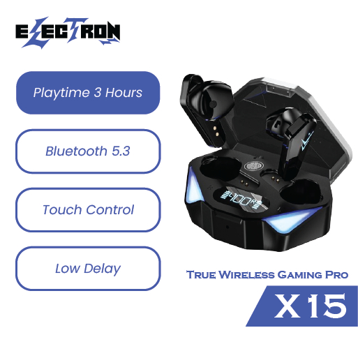 Jual Electron Earphone Bluetooth X15 Gaming True Wireless | Shopee ...