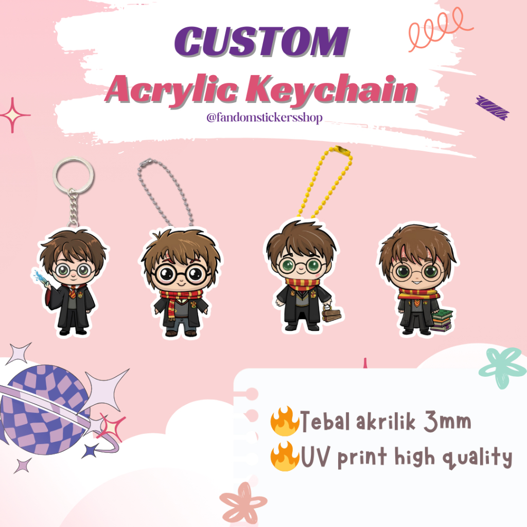 Jual Custom Gantungan Kunci Acrylic Keychain | Ganci Akrilik UV Print | Keyring | 3mm | Shopee ...
