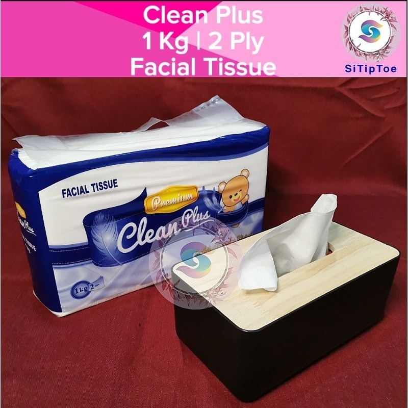 Jual Tisu Tissue Clean Plus Facial Tissue 1 Kg 2 Ply Murah Soft ...