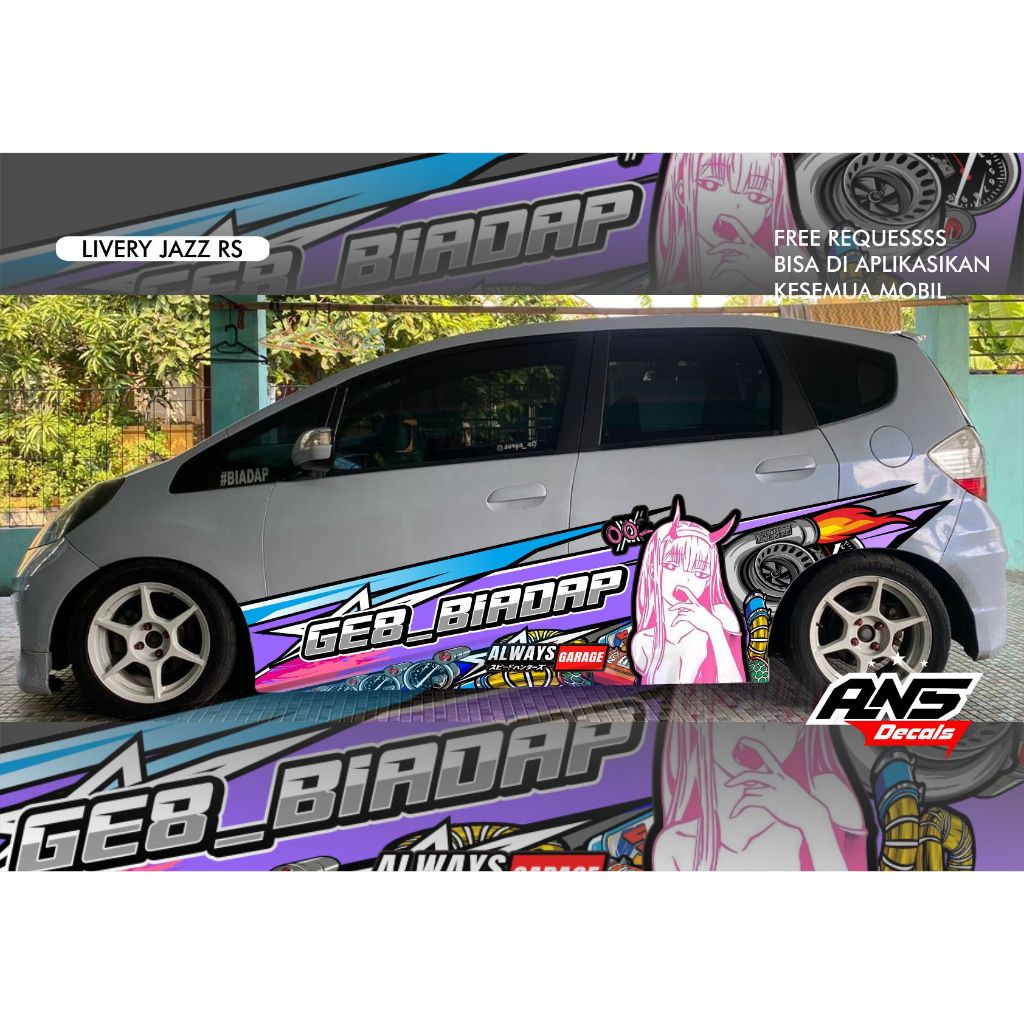 Jual DECAL MOBIL BISA CUSTOM NAMA HOLLOGRAM STICKE MOBIL JAZZ RS BRIO ...