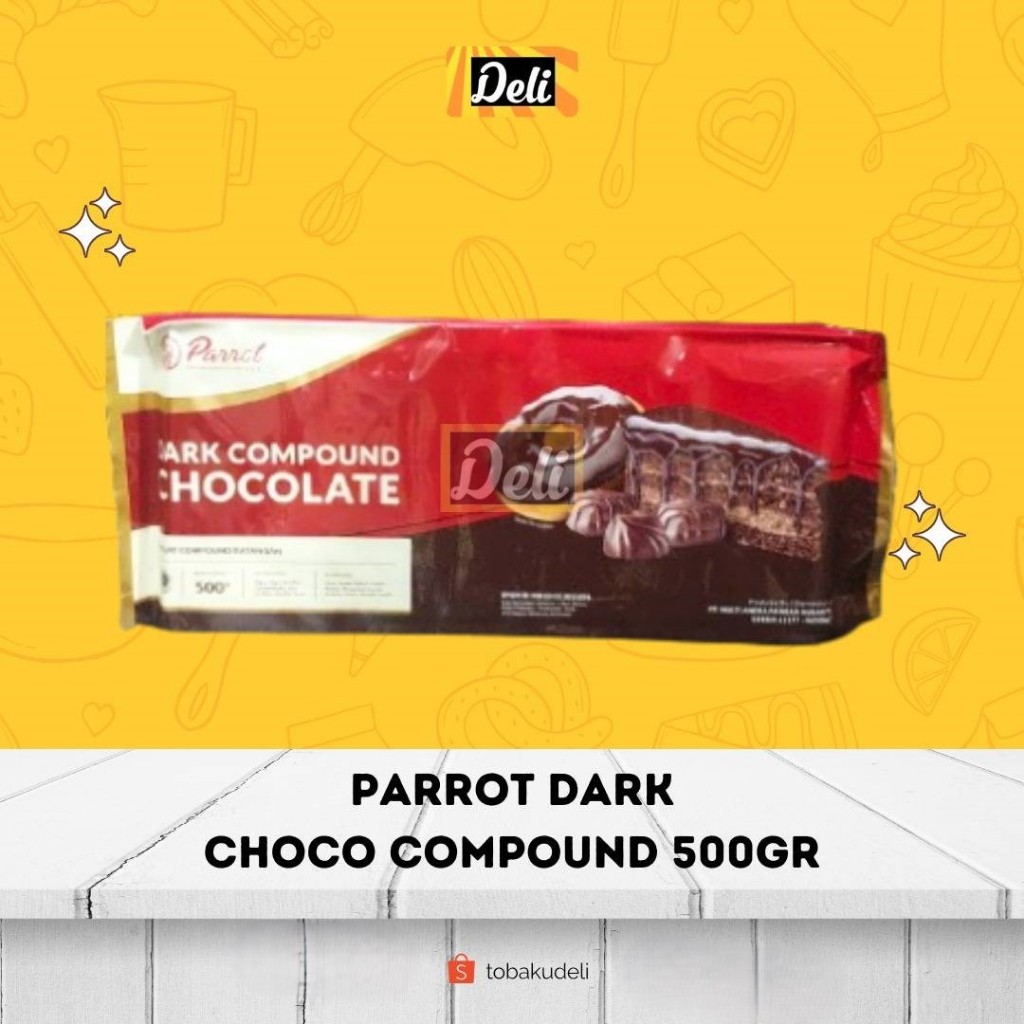 Jual Parrot Dark Choco Compound Coklat Balok Batang Dark Coklat 500gr ...