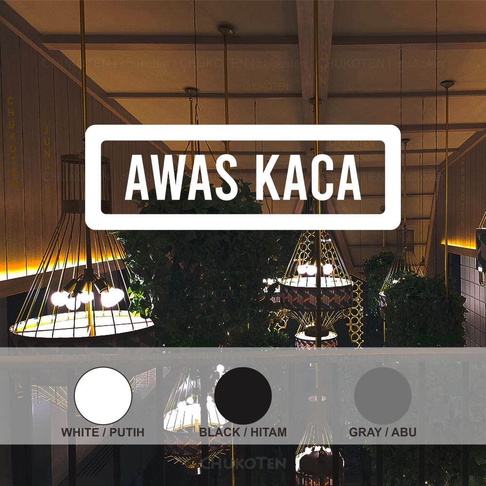 Jual Cutting Sticker Awas Kaca List P15 Stiker Pintu Kaca Cafe Dinding ...