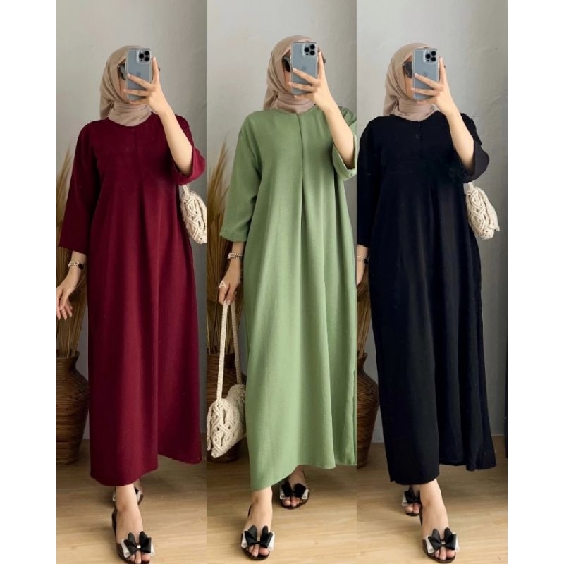 Jual DASTER CRINCLE POLOS WANITA MODEL TANGAN 3/4 | Shopee Indonesia
