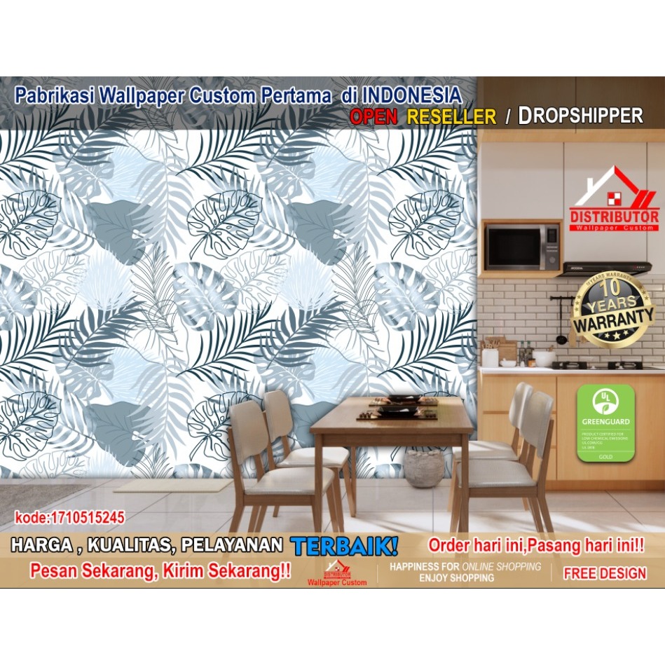 Jual Wallpaper Dinding Custom 3D Tema Leaf/Flowers | Bunga | Daun ...