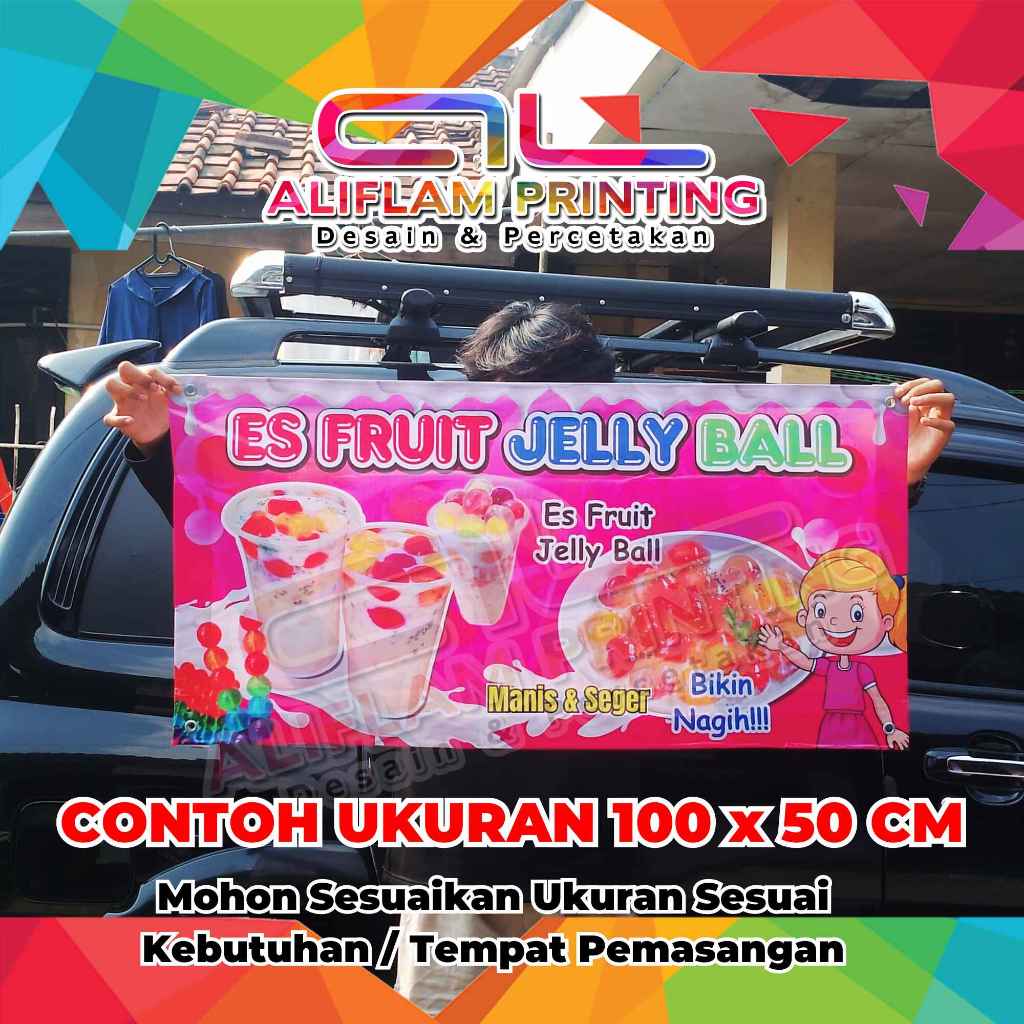 Jual CETAK BANNER SPANDUK UKURAN 100 x 50 CM | GRATIS DESAIN | Revisi sampai fix | Shopee Indonesia