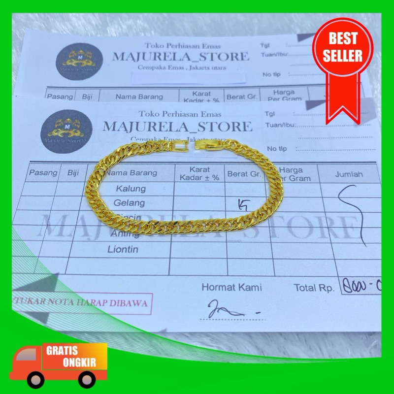 Jual Baru Gelang Tangan perhiasan emas model rantai 15 gm free nota ...