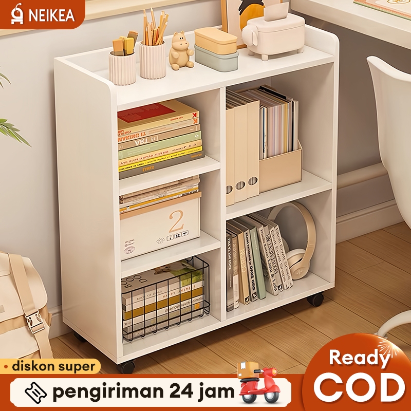 Jual 【dengan roda】Rak Serbaguna Susun 5 Lemari Buku Serbaguna Lemari ...