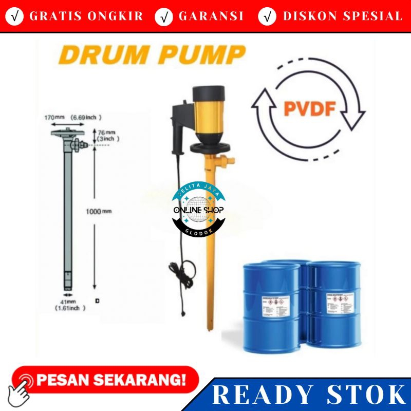 Jual Drum Pump PVDF DPP 800 HDPV Pompa Drum - 25 mm Pompa Oli drum pump ...