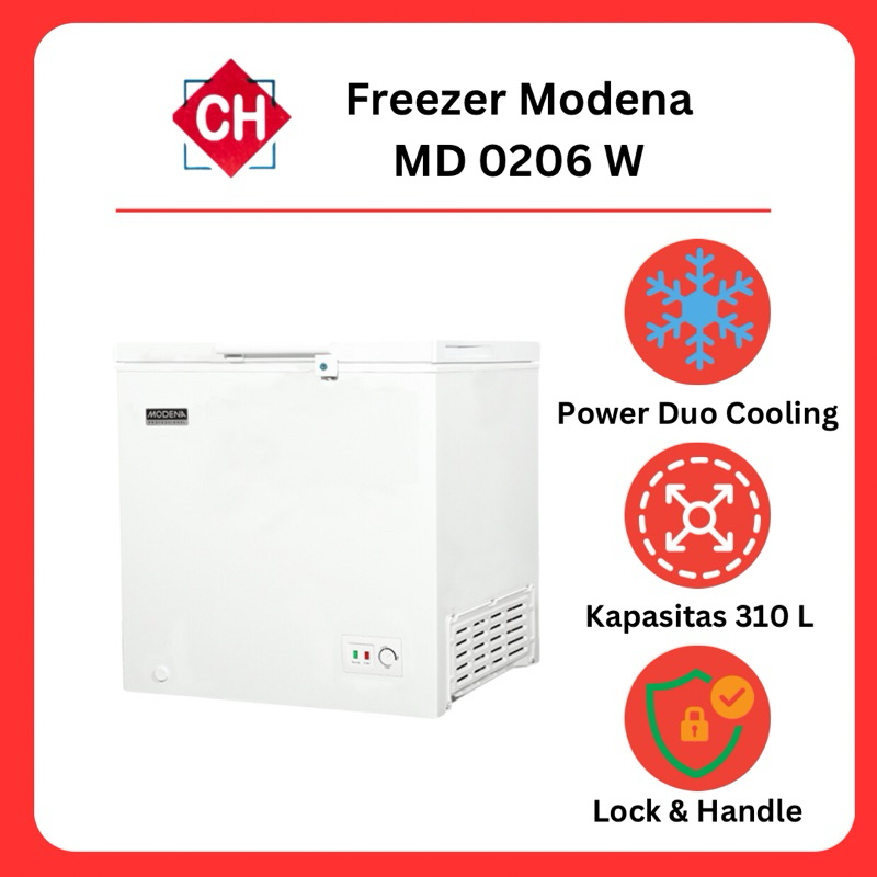 Jual Modena Freezer Box MD 0206 W 205 Liter Pembeku Makanan Chest ...