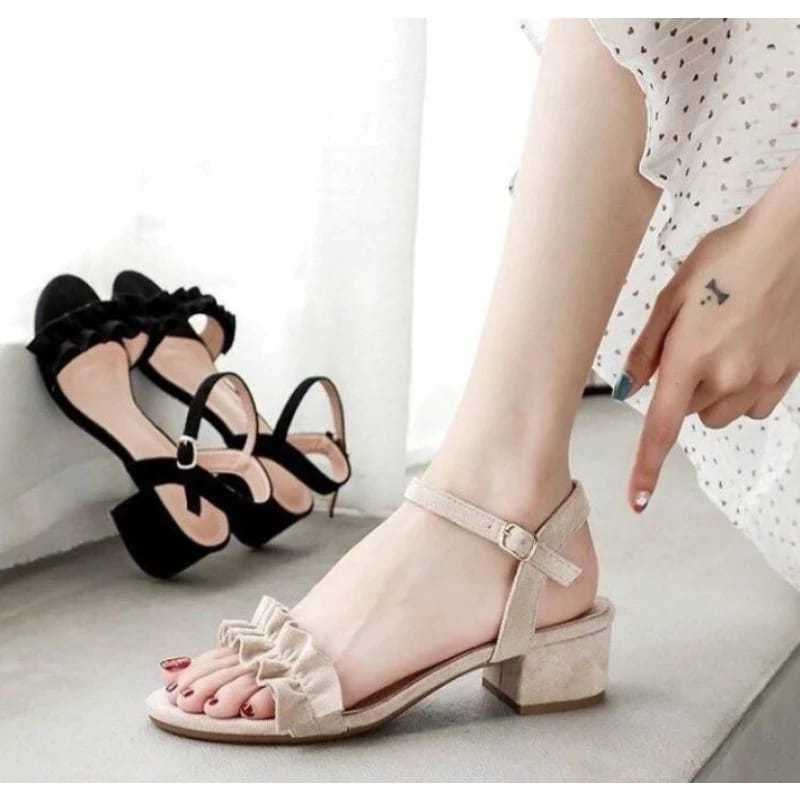 Jual SANDAL HEELS TALI KERUT/SANDAL HAK TAHU 5CM/SANDAL MURAH KEKINIAN ...