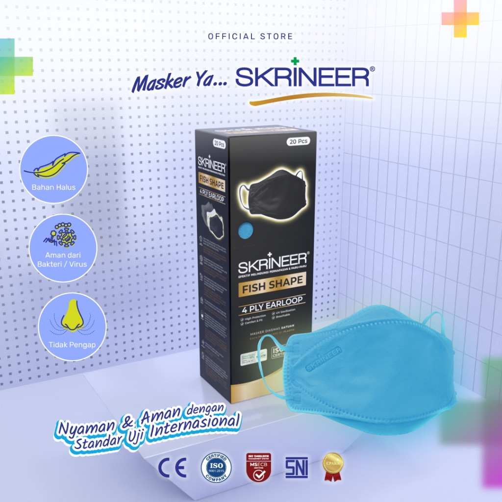 Jual SKRINEER FISH SHAPE BLACK 20'S (BLUE) | Shopee Indonesia
