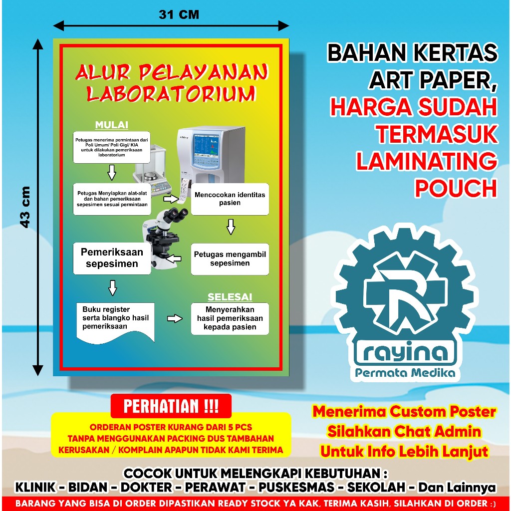 Jual Poster Alur Pelayanan Laboratorium | Shopee Indonesia
