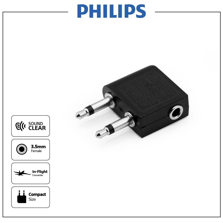 Jual Philips SWA12 Airplane Flight Headphone Adapter Inflight | Shopee ...