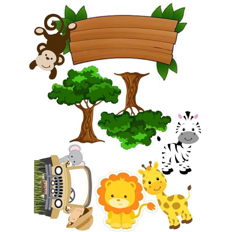 Jual Topper Cake Karakter ZOO Kebun Binatang Untuk Hiasan Kue Ulang ...