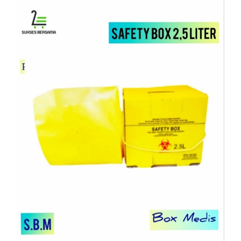 Jual Safety Box 2.5 liter (Printing)/Tempat Sampah Medis/Limbah Medis ...