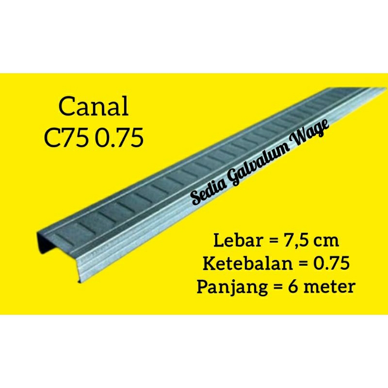 Jual CANAL C75 0.75 B-Truss Baja Ringan Galvalum | Shopee Indonesia