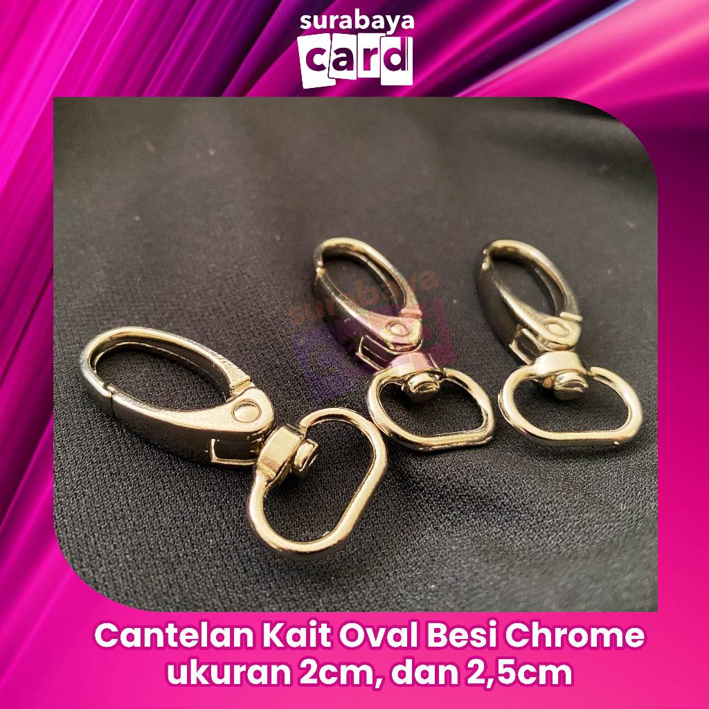 Jual Cantelan Kait Oval Besi Chrome ukuran 2cm, dan 2,5cm | Shopee ...