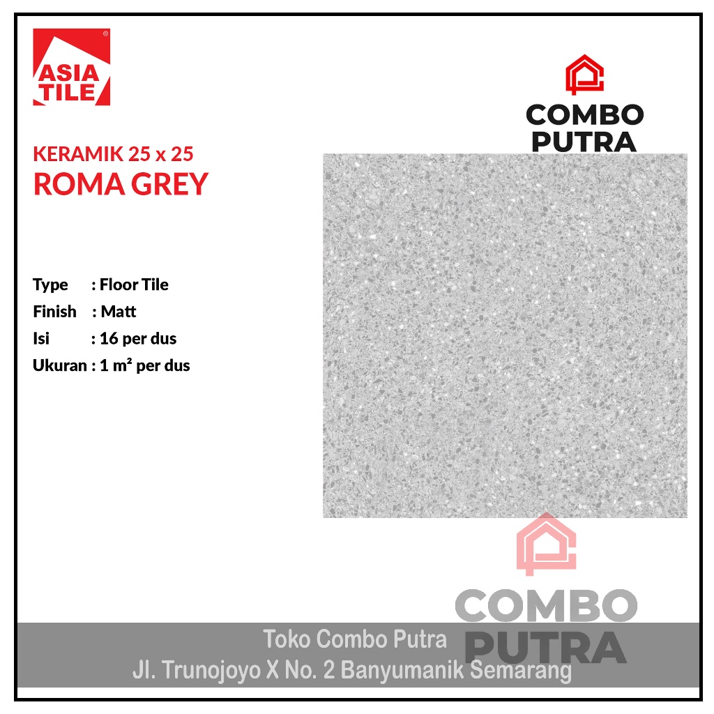 Jual Keramik Lantai 25 x 25 AsiaTile Roma Grey | Shopee Indonesia