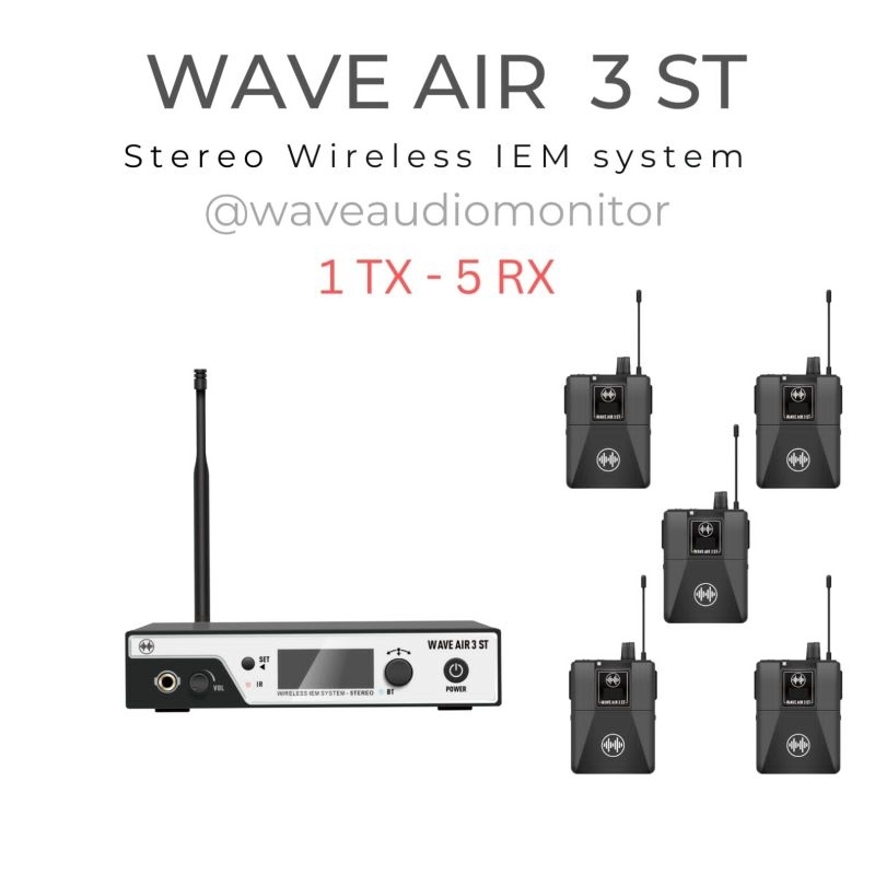 Jual Wave Air 3 ST Stereo Wireless IEM System Stage Wave Audio Monitor ...