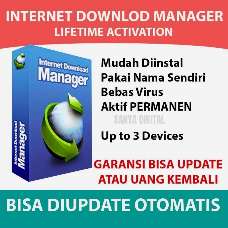 Jual IDM Internet Download Manager | Permanen | Bisa Update | Bisa Pakai Nama Sendiri | GARANSI ...