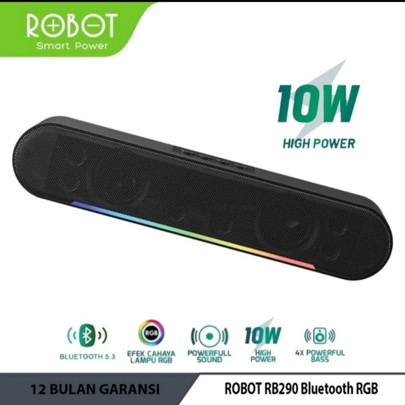 Jual Robot RB290 Stereo soundbar 10W Bluetooth 5.3 Speaker With RGB ...