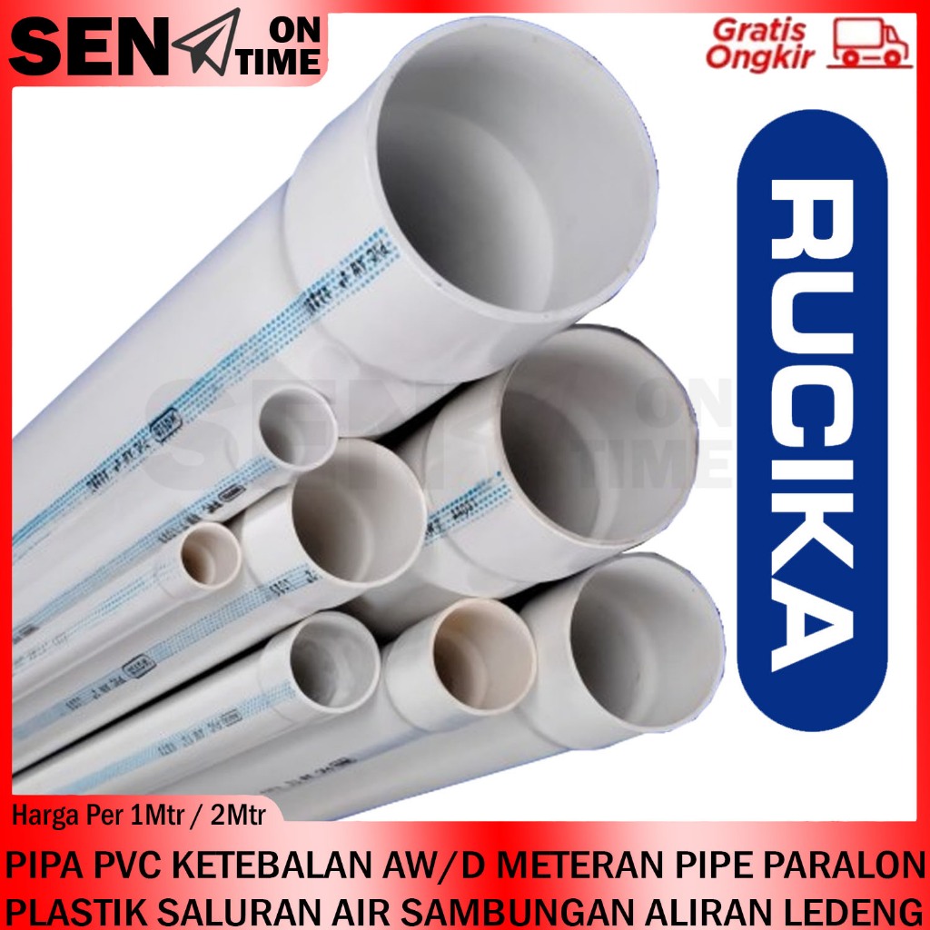 Jual PIPA METERAN PVC 2½" AW D RUCIKA PUTIH 1 2 METER 2,5 2.5 PARALON ...