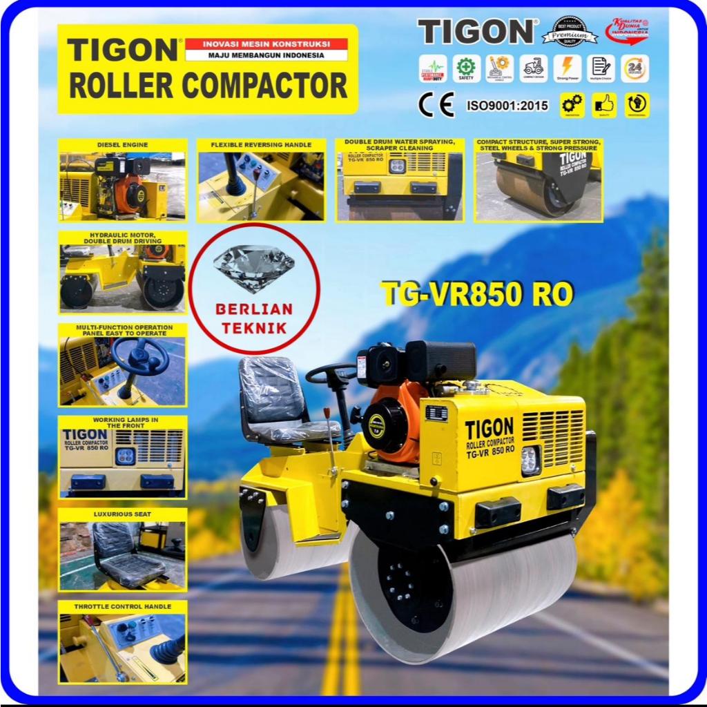 Jual Roller Compactor TIGON TG-VR 850 RO + Mesin Diesel 7 HP Starter ...