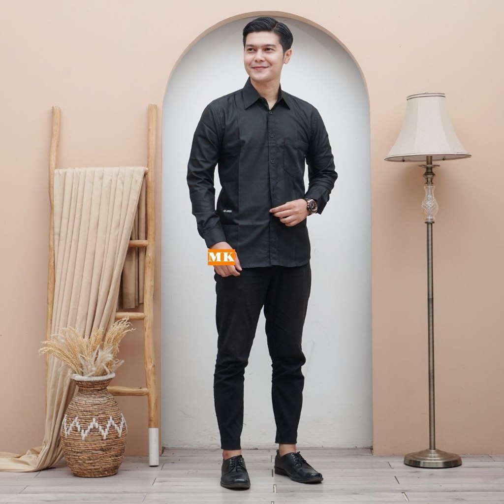 Jual Asakhi Baju Koko Pria Polos Lengan Panjang Ukuran Dewasa Kain ...