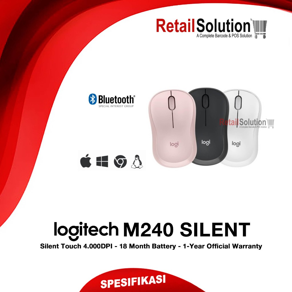 Jual Mouse Wireless Bluetooth - Logitech M240 Silent Garansi Resmi ...