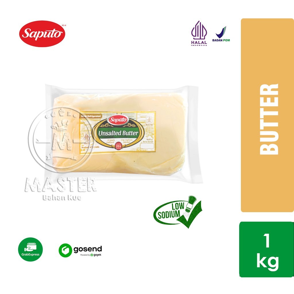 Jual Mentega Tawar Unsalted Butter SAPUTO 1 kg [KHUSUS INSTANT ...