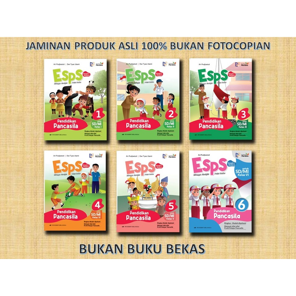 Jual ESPS PENDIDIKAN PANCASILA KURIKULUM MERDEKA KELAS 1-6 SD ERLANGGA (REVISI) | Shopee Indonesia