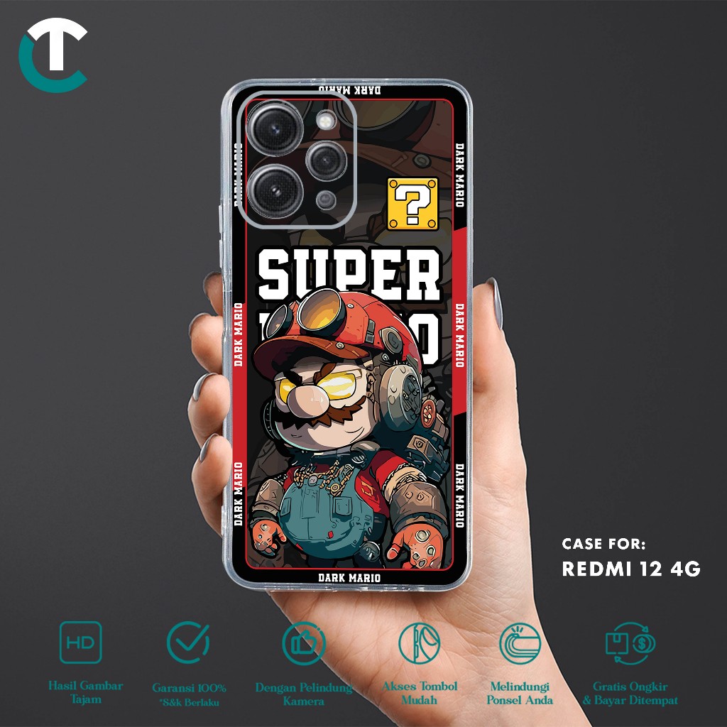 Jual Case Redmi 12 4G - Casing Redmi 12 4G Motif DARK MARIO - Clear ...
