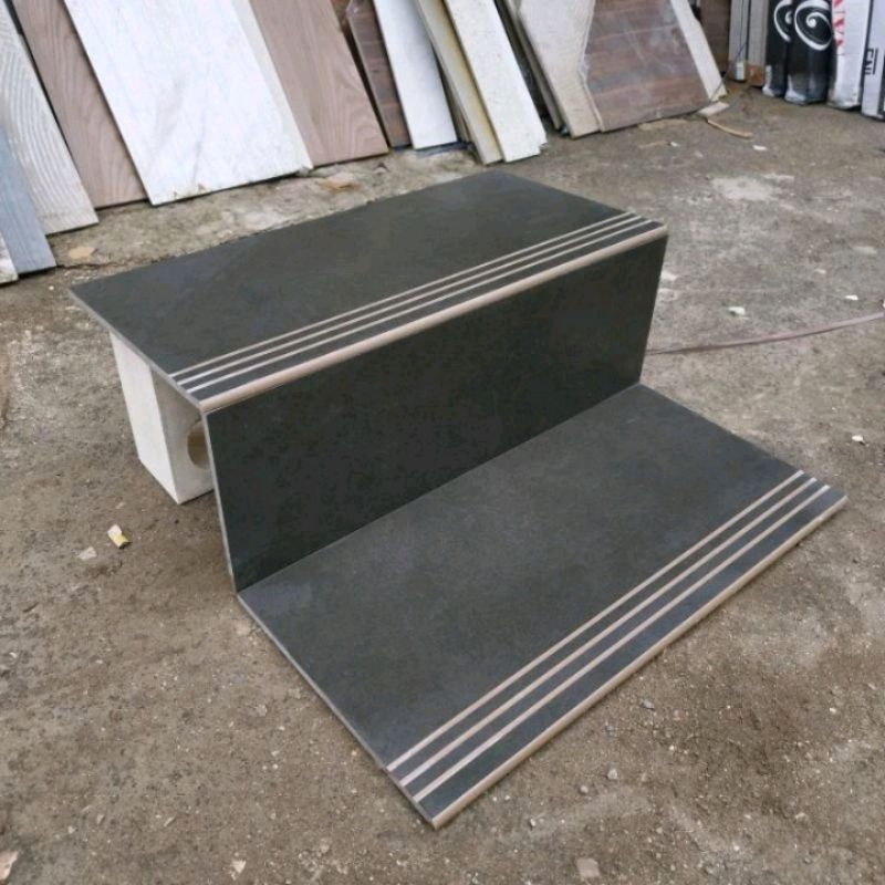 Jual granit tangga hitam matte cemento black 30x60&20x60 1 set | Shopee ...
