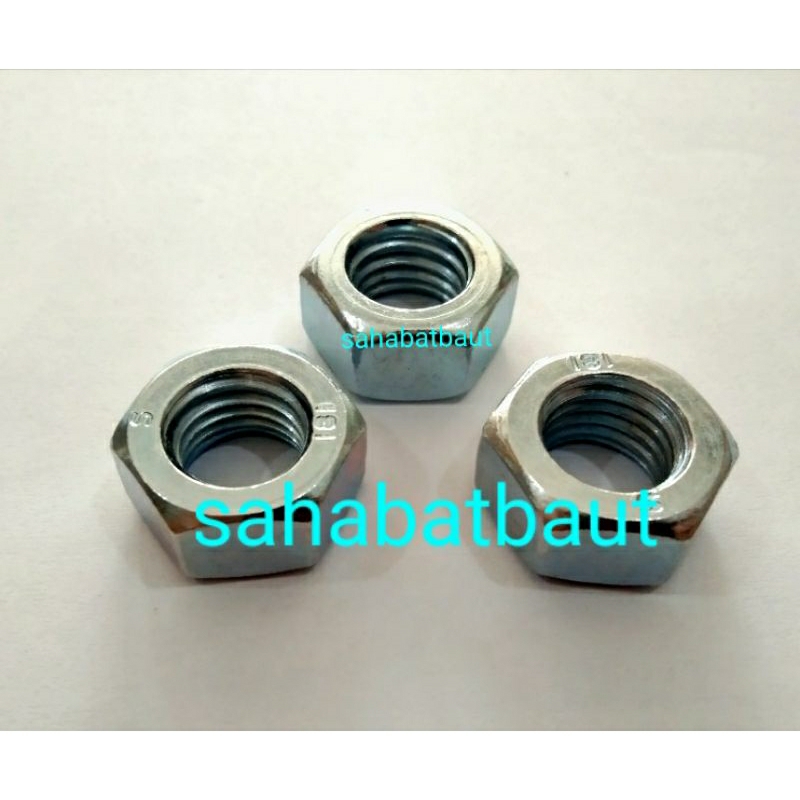 Jual Nut mur hex M3 M4 M5 M6 galvanis putih ISI 10 pcs | Shopee Indonesia
