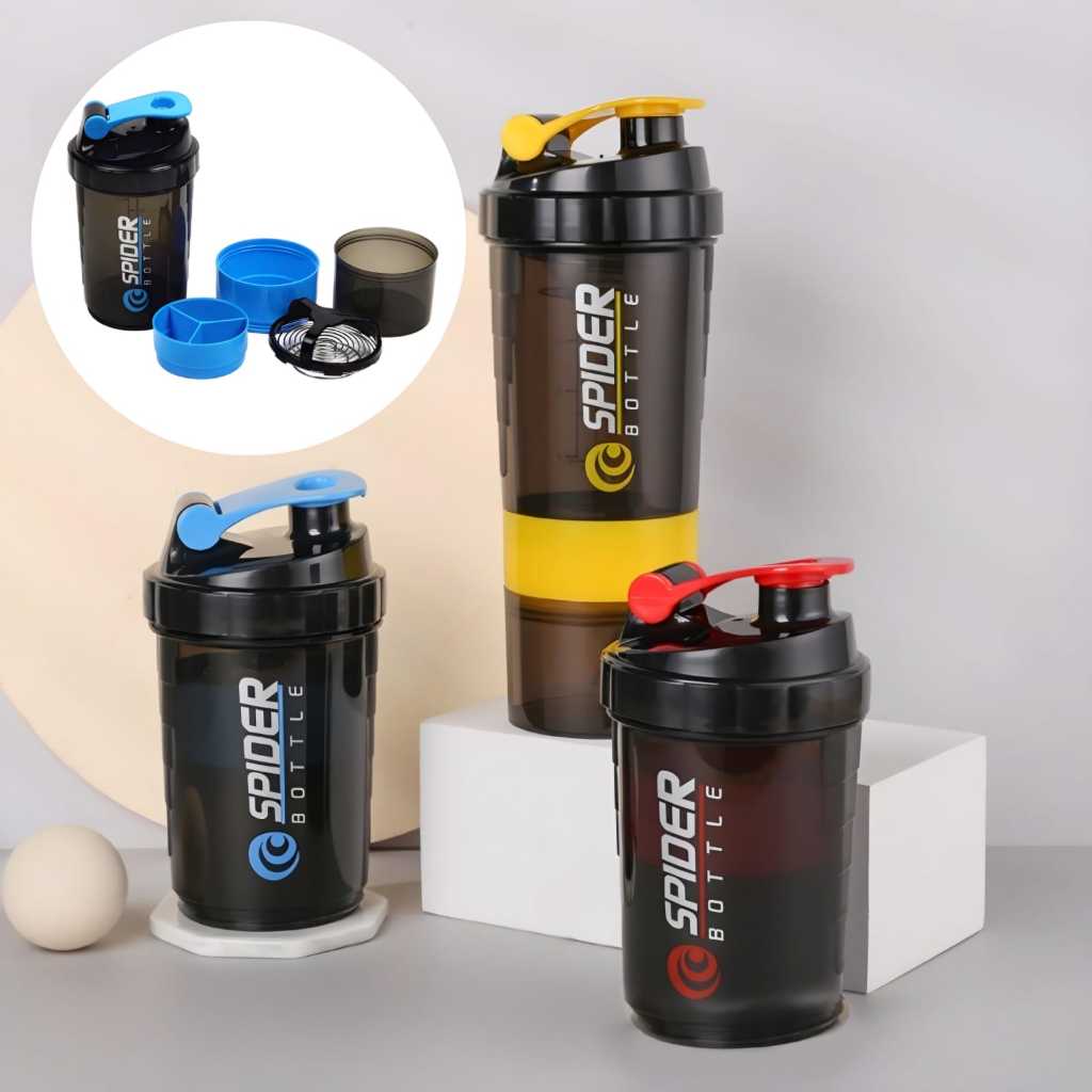 Jual Botol Minum Premium Spider Shaker Botol Gym Fitness 600ml / Botol ...