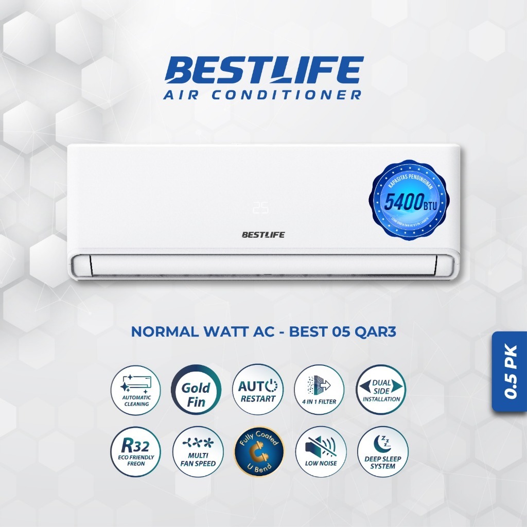 Jual AC BESTLIFE BEST Split 0.5 PK - 05QAR3 Air Conditioner 1/2PK ...