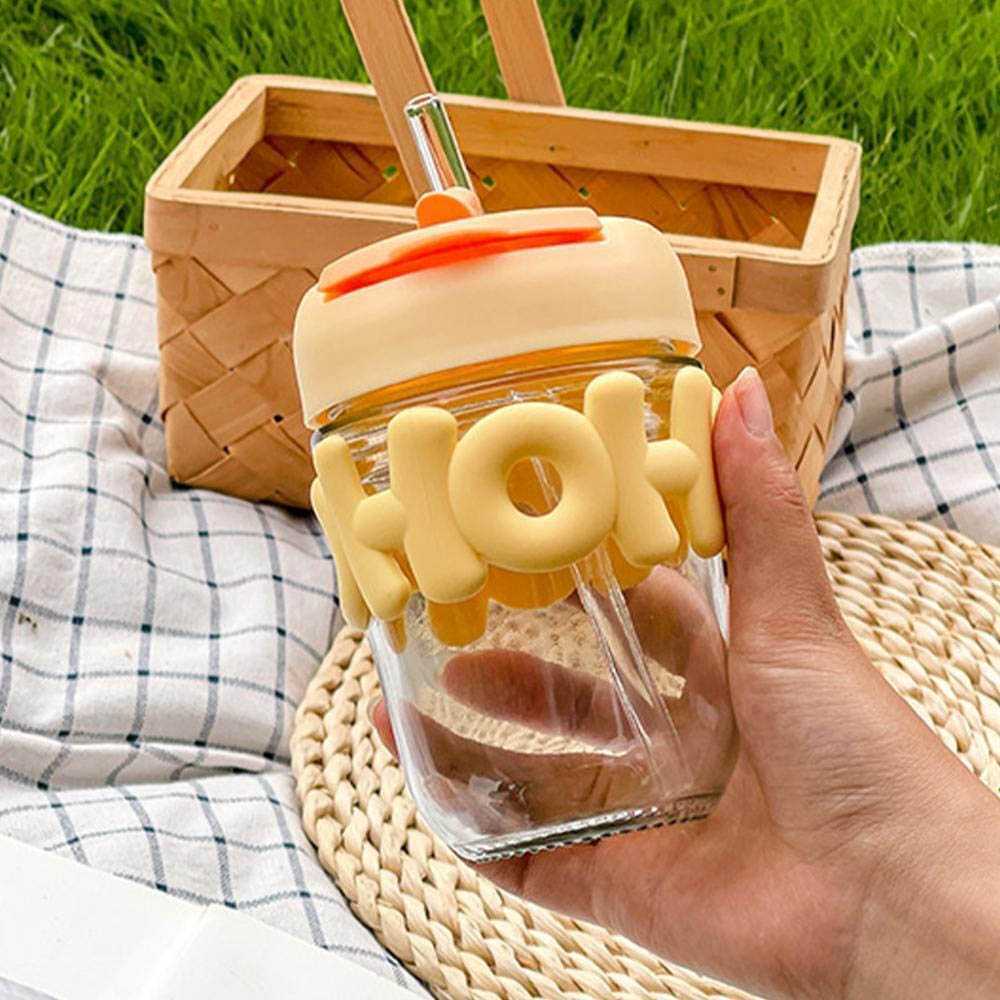 Jual B ( B0140 ) GELAS MINUM SOUVENIR KACA HOHO TUMBLER KACA AESTHETIC ...